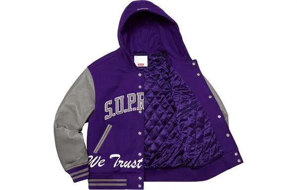 Supreme King Hooded Varsity Jacket