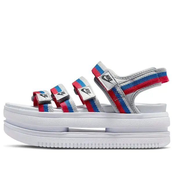 Nike Icon Classic Platform Sandals - White/blue/red