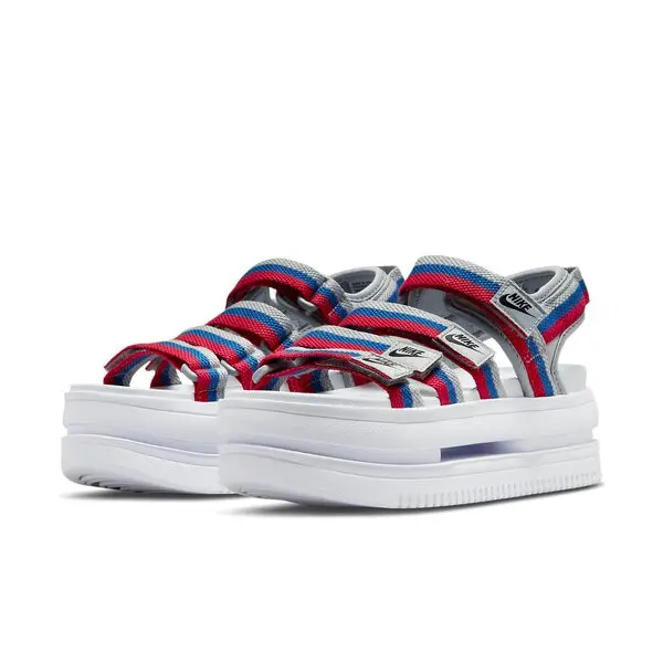 Nike Icon Classic Platform Sandals - White/blue/red