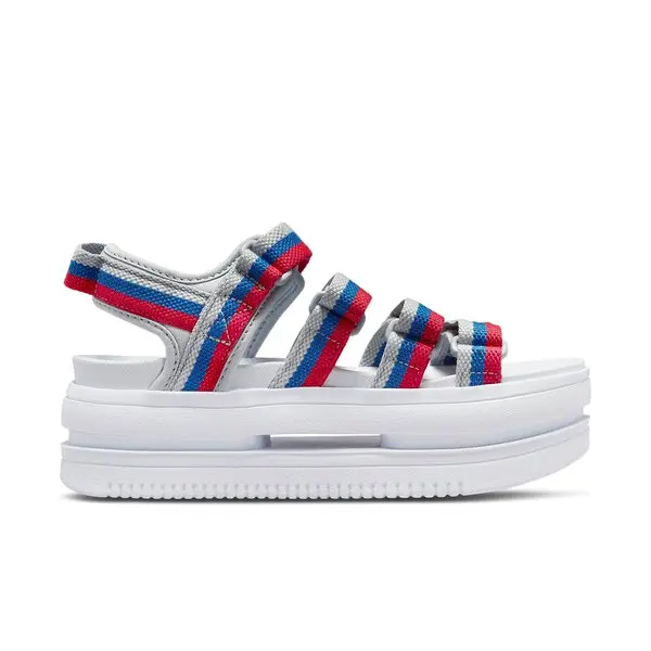 Nike Icon Classic Platform Sandals - White/blue/red