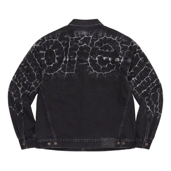 Supreme Shibori Denim Trucker Jacket - Black/white
