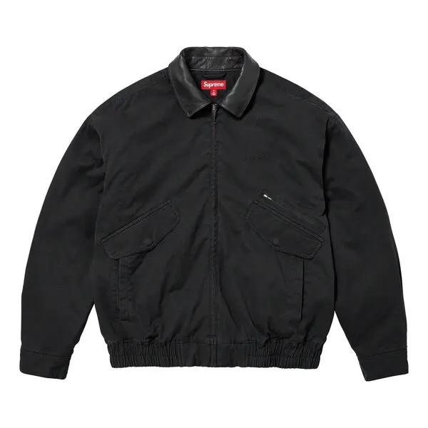 Supreme Leather Collar Utility Jacket