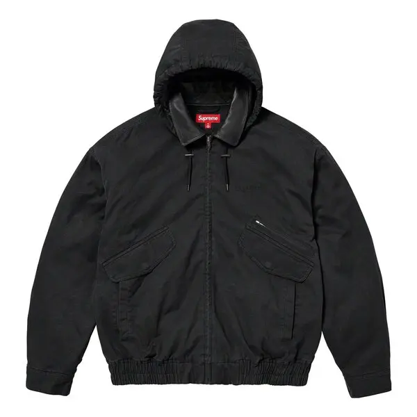 Supreme Leather Collar Utility Jacket