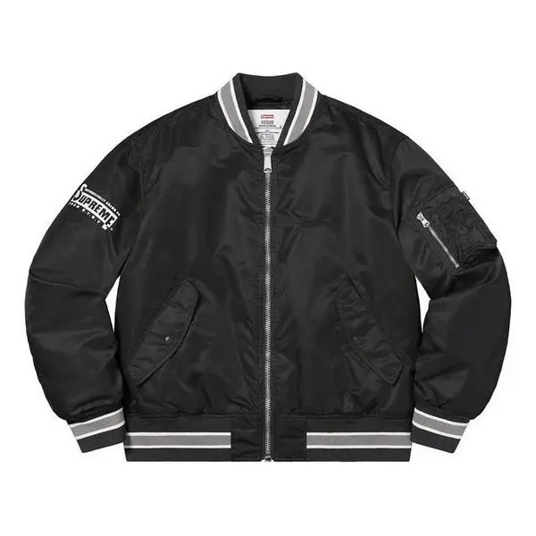Supreme Second To None Ma-1 Bomber Jacket - Black/white