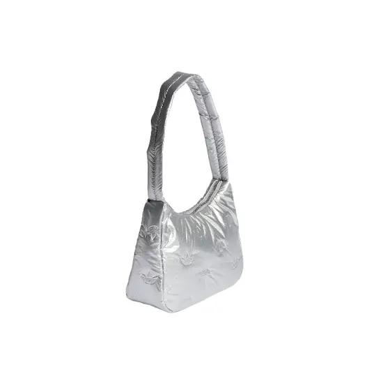 Adidas Puffy Satin Shoulder Bag - Silver