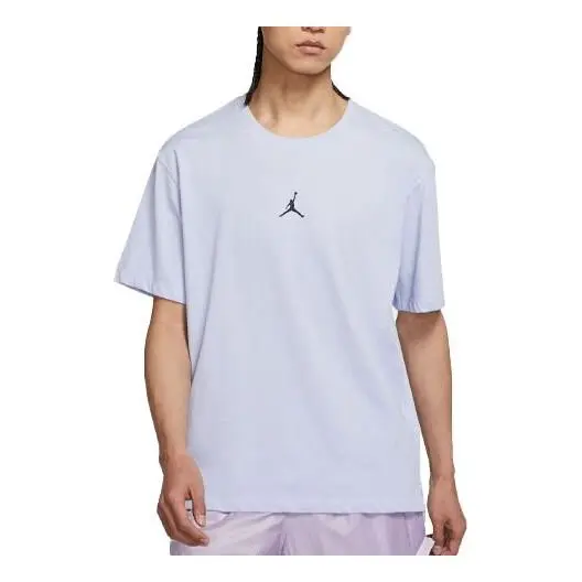 JORDAN Sports Pullover Solid Color Round Neck Short Sleeve T-shirt Purple - Default Color