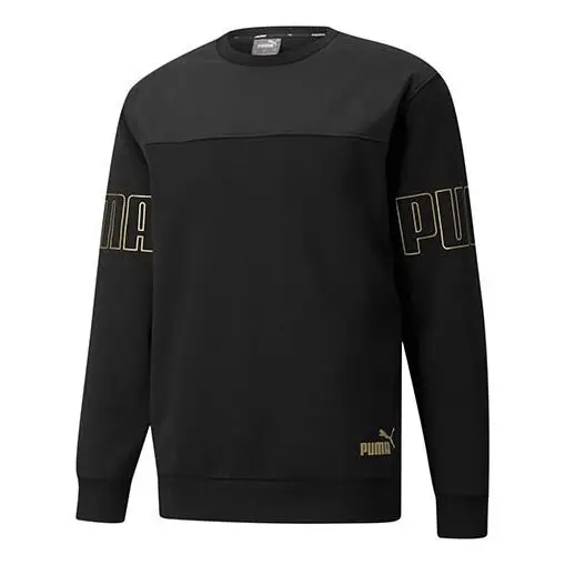 PUMA Winterized Crew Bronzing Logo Pullover - Black