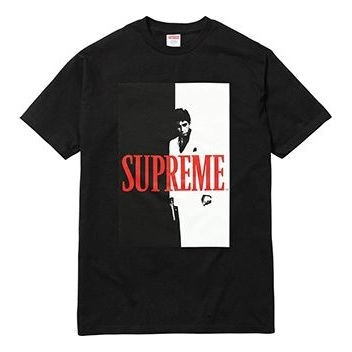 Supreme Fw17 Scarface Split Black Tee 'black White Red - Black/white/red