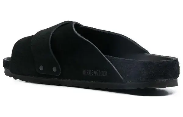 BIRKENSTOCK Kyoto Suede Leather Sandals - Black