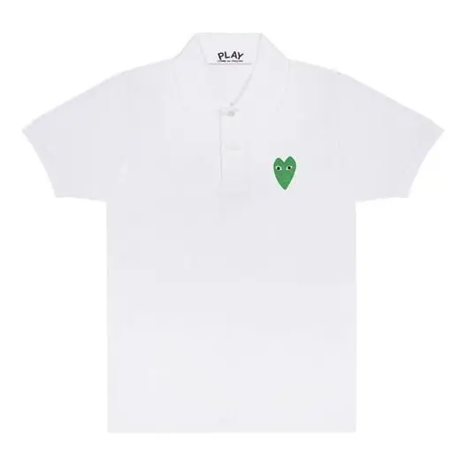 Play Comme Des Garcon Polo Green Emblem - White