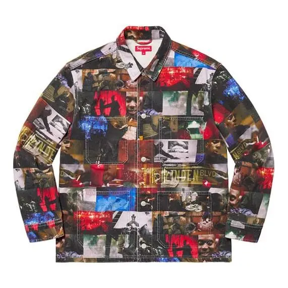 Supreme Fw21 Week 1 Nas And Dmx Collage Denim Chore Coat - Tan