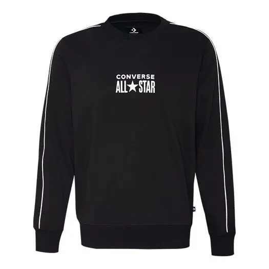 CONVERSE Chuck Taylor All Star Track Crew Fleece Sweatshirt Asia Sizing - Black