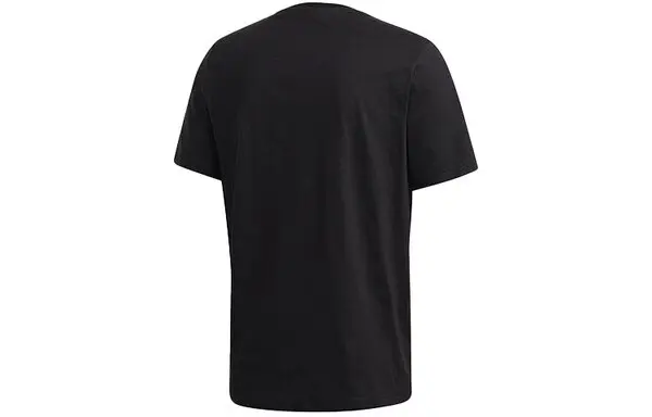 Adidas Originals Logo Ss Tee Solid Color Sports Round Neck Short Sleeve - Black
