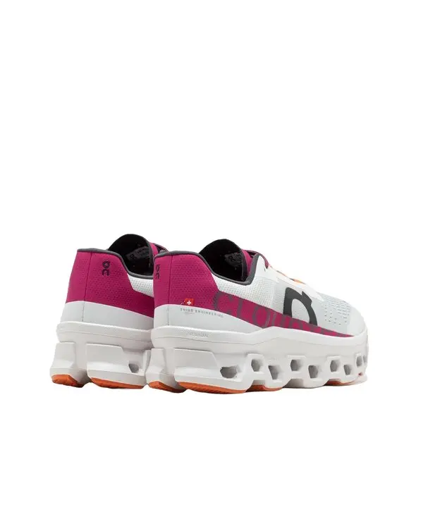 On Cloudmonster Athletic Sneakers - Undyed White/aurora