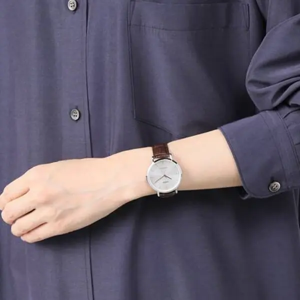 Casio Analog Quartz Watch With Leather Strap