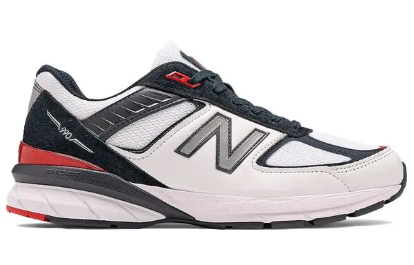 NEW BALANCE 990v5 Made In Usa Sneakers - White/black/red