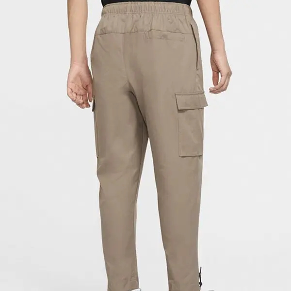 Nike Logo Small Label Embroidered Woven Cargo Long Pants Olive Gray
