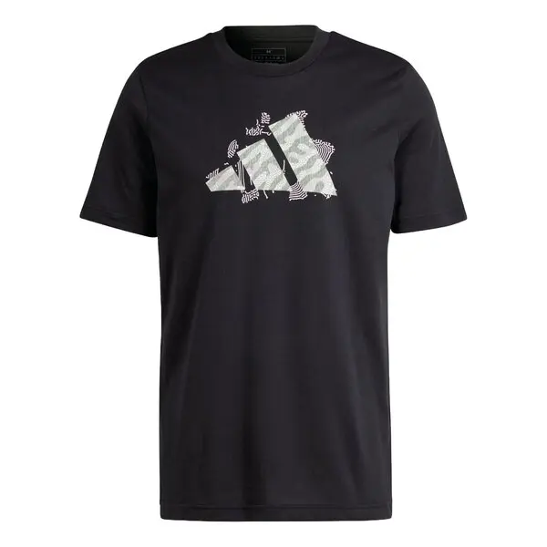Adidas Aeroready Tennis Logo Slam Graphic T-shirt Asia Sizing - Black