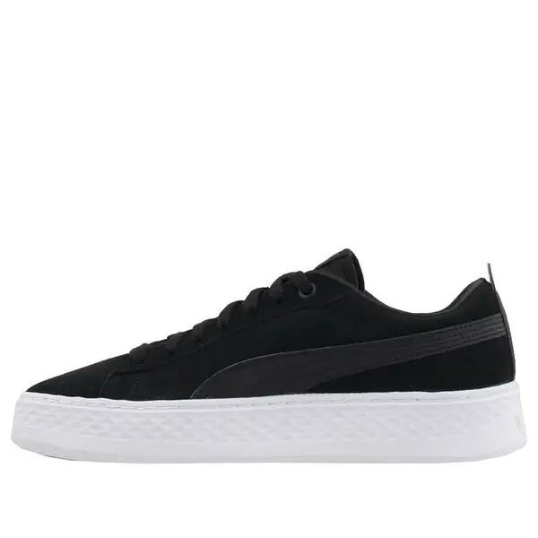 PUMA Smash Platform Suede Casual Sneakers - Black/white