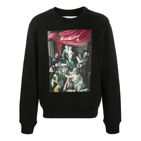 Off-White Fw20 Caravaggio Painting Crewneck Sweater - Black