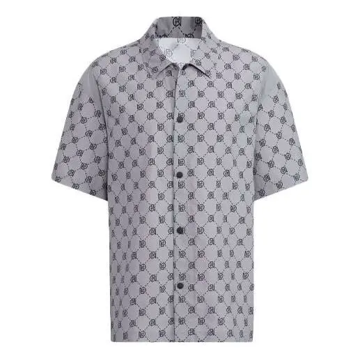 Adidas Neo Pattern Full Print Athleisure Casual Sports Short Sleeve Shirt Gray - Multi-color