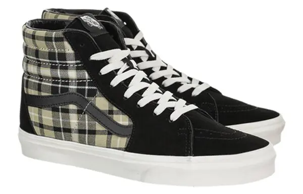 VANS Sk8-hi Plaid High Top Sneakers - Black