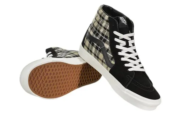 VANS Sk8-hi Plaid High Top Sneakers - Black