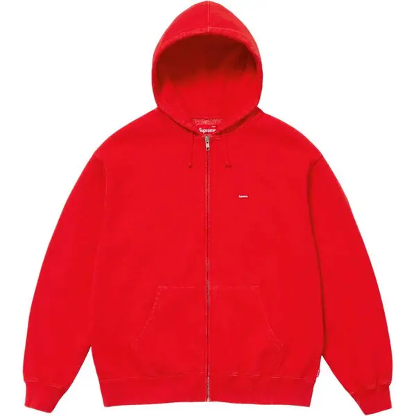 Supreme Overdyed Small Box Zip Up Hooded Sweatshirt - Red
