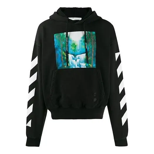 Off-White Pattern Printing Hoodie - Black