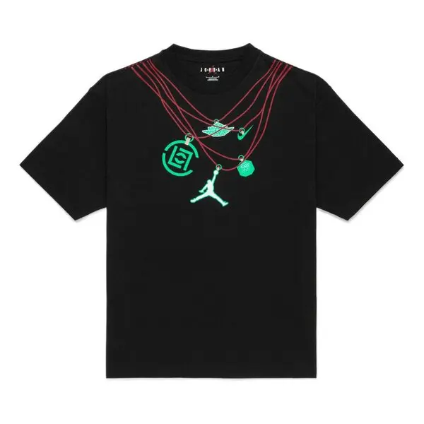 JORDAN X Clot Jade T-shirt 'black - Default Color