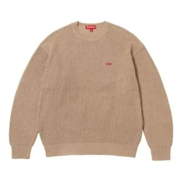 Supreme Small Box Ribbed Sweater - Beige