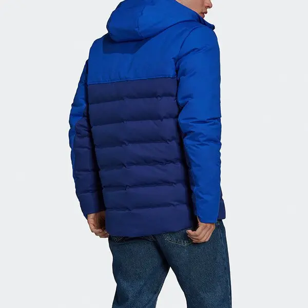 Adidas Colorblock Down Jacket With Hood And Zipper