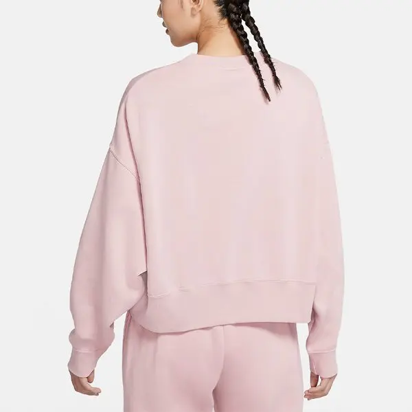 Nike Solid Color Fleece Round Neck Pullover Champagne Color Hoodie - Default Color