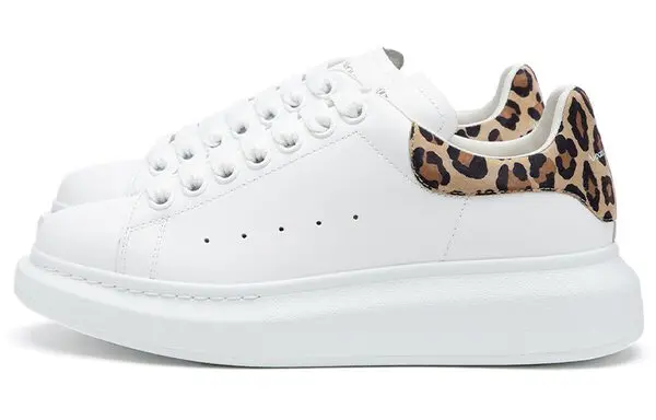 Alexander McQueen Oversized Sneaker White Leopard Suede - White/leopard