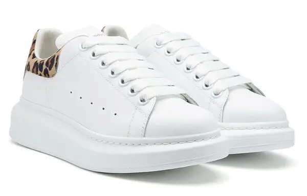 Alexander McQueen Oversized Sneaker White Leopard Suede - White/leopard