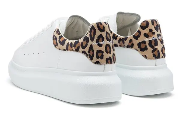 Alexander McQueen Oversized Sneaker White Leopard Suede - White/leopard