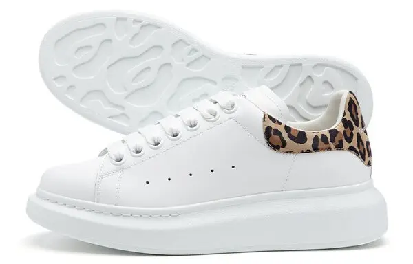 Alexander McQueen Oversized Sneaker White Leopard Suede - White/leopard