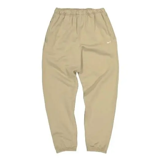 Nike Lab Logo Retro Classic Fleece Lined Bundle Feet Sports Pants - Khaki