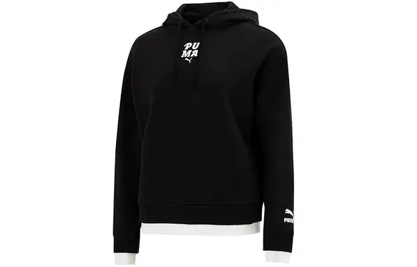 PUMA Layered Printed Hoodie - Black