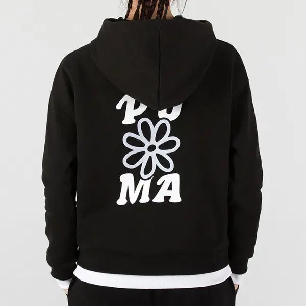 PUMA Layered Printed Hoodie - Black