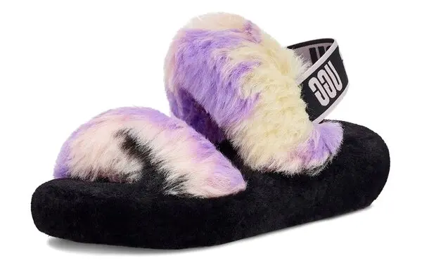 UGG Sandals - Black/white/purple