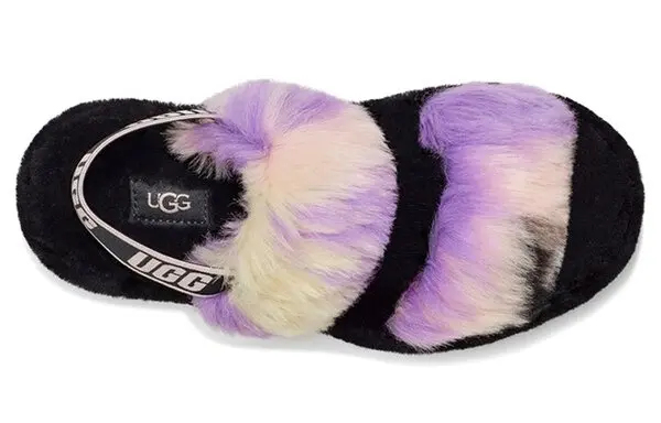 UGG Sandals - Black/white/purple
