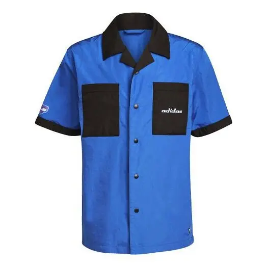 Adidas Originals Tgp Ss Logo Printed Motorcycle Short Sleeve Shirt - Blue