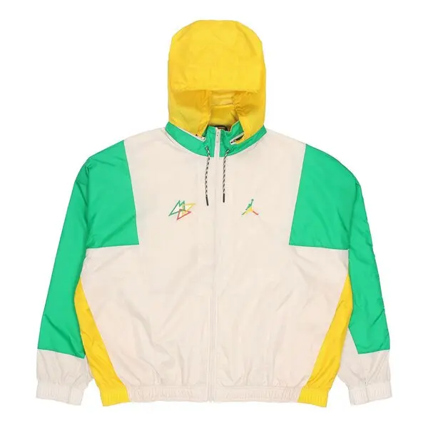 JORDAN Colorblocked Hooded Jacket - White