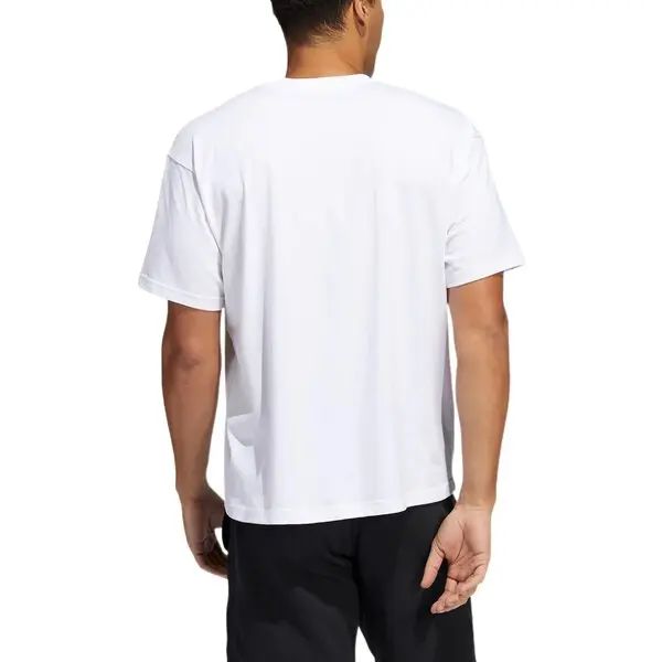 Adidas Alphabet Logo Printing Short Sleeve White T-shirt