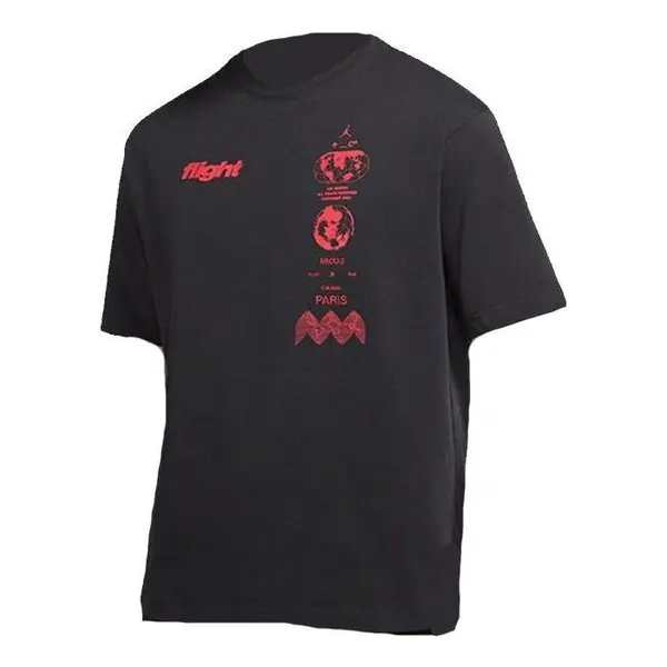 JORDAN Flight Heritage 85 T-shirt 'black Red - Black/multi-color