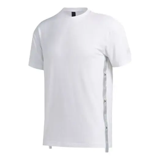 Adidas M Gfx T Prime Solid Color Side Sports Stylish Round Neck Short Sleeve White - Default Color