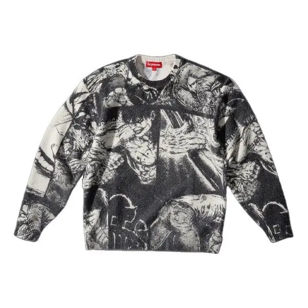 Supreme X The Crow Graphic Knit Sweater - White/black