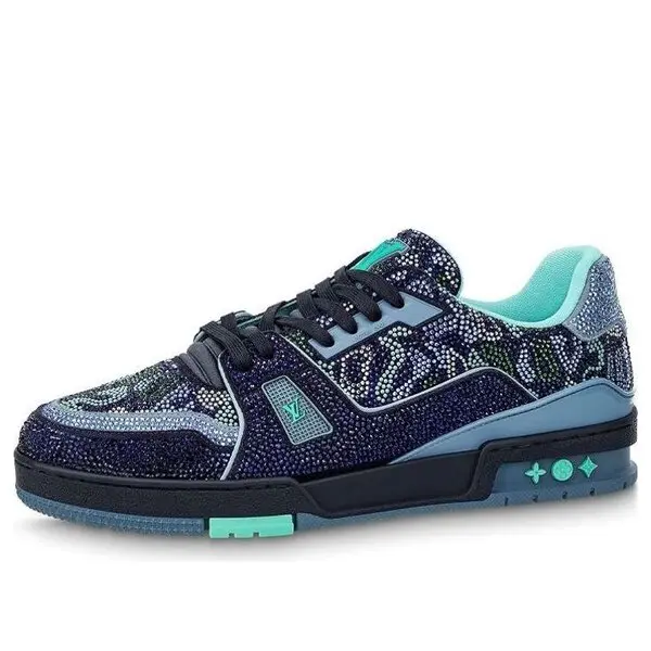 LOUIS VUITTON Embellished Lace-up Sneakers - Blue/teal