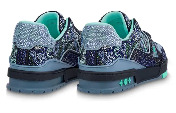 LOUIS VUITTON Embellished Lace-up Sneakers - Blue/teal